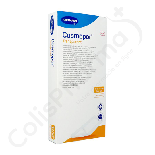 Cosmopor Transparent 10 cm x 25 cm - 25 pansements - ColisPharma