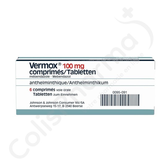 Vermox 100 mg - 6 tabletten - ColisPharma