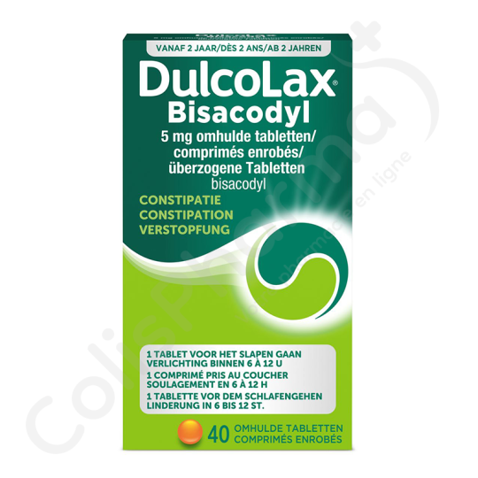 Dulcolax Bisacodyl 5 mg - 40 omhulde tabletten - ColisPharma