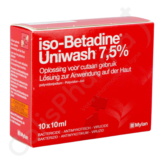 Iso-Betadine Uniwash 7,5% - Germicide zeep 10 x 10 ml - ColisPharma