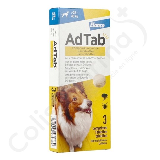 AdTab Chat 2kg - 8kg - 3 comprimés à croquer - ColisPharma
