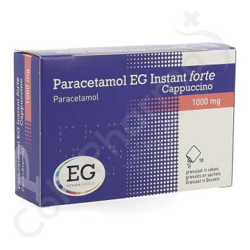 Paracetamol EG Instant Forte Cappuccino 1g - 10 sachets - ColisPharma