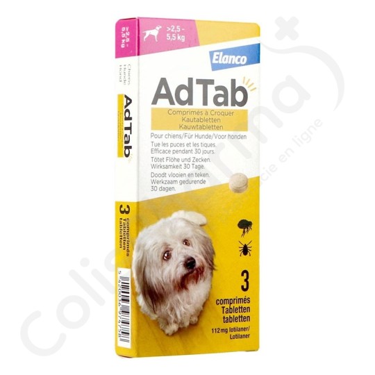 AdTab Chat 2kg - 8kg - 3 comprimés à croquer - ColisPharma
