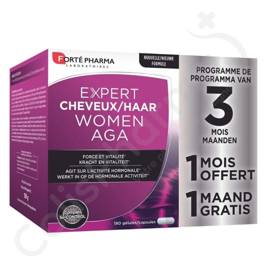 Forté Pharma Expert Cheveux Woman Aga Promo Pack - 180 capsules ...