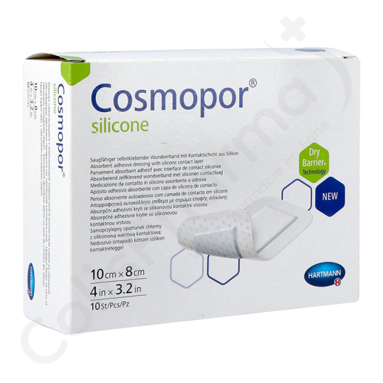 Cosmopor Silicone 8 x 10 cm - 10 pansements stériles - ColisPharma