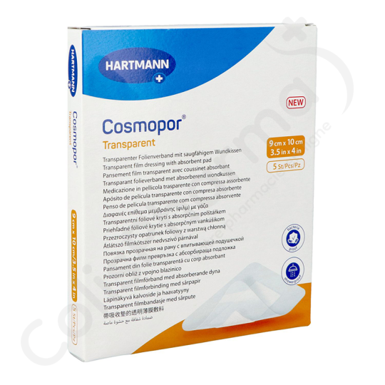 Cosmopor Transparent 9 x 10 cm - 5 transparante verbanden - ColisPharma