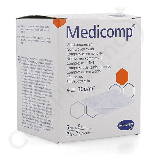 Medicomp 5 cm x 5 cm 4 Lagen Steriel - 25 x 2 stuks - ColisPharma