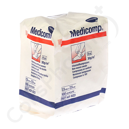 Medicomp 7,5 cm x 7,5 cm 4 Lagen Non-Steriel - 100 stuks - ColisPharma
